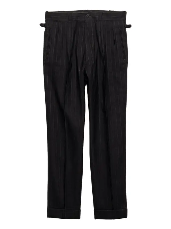 Prada Wool Blend Pinstriped Trousers - Black