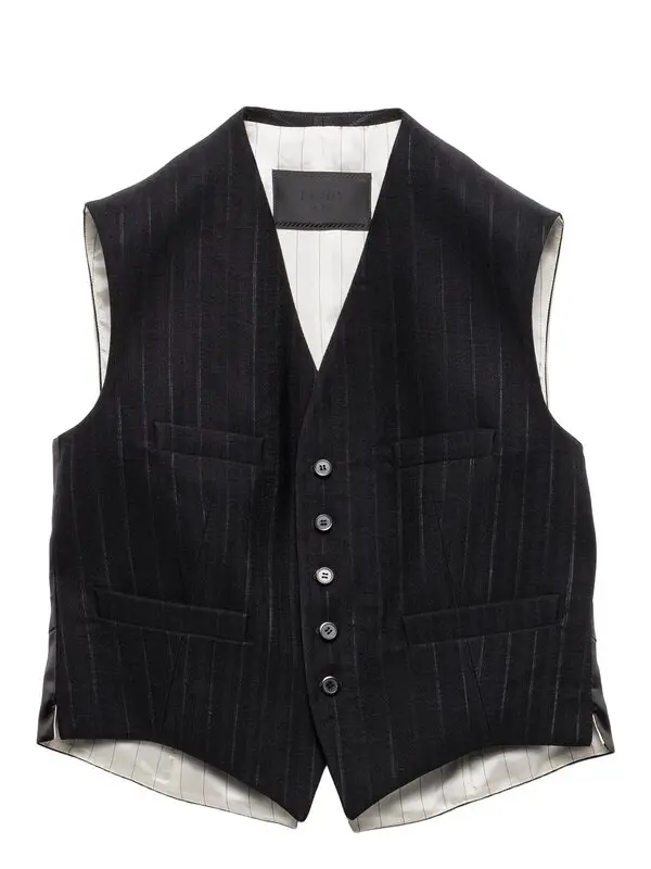 Prada Single-breasted Wool Blend Vest - Black