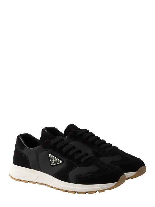 Prada Prax Suede And Re-nylon Sneakers - Black