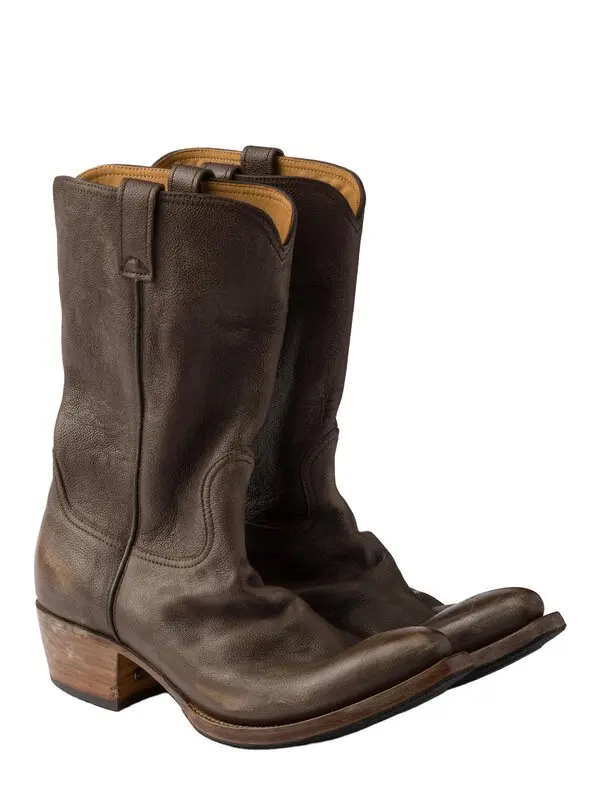 Prada Leather Boots - Brown