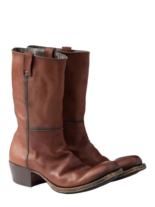 Prada Leather Boots - Cocoa Brown