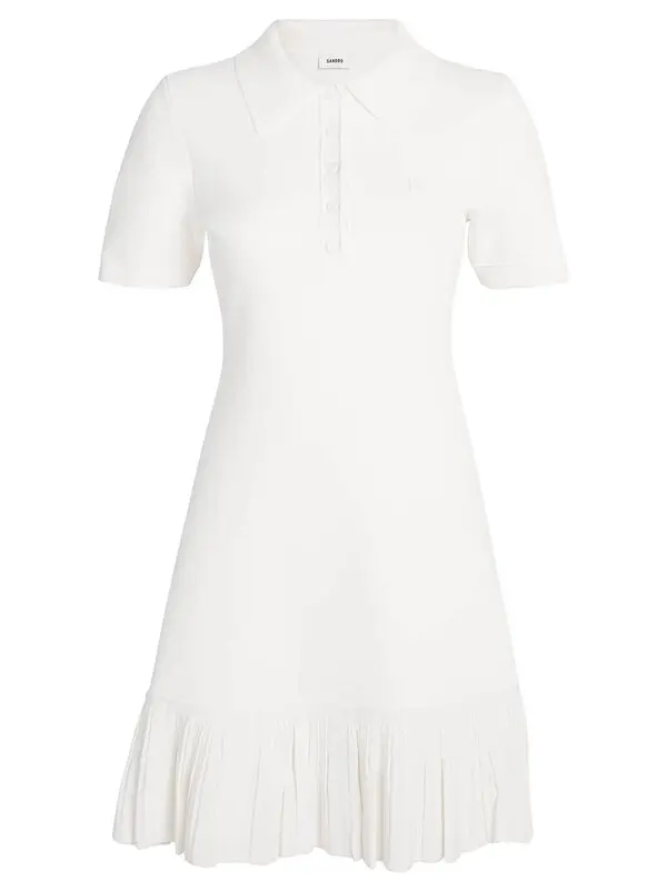 Sandro Knitted Polo Mini Dress - Beige