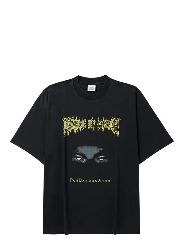 Vetements Oversized Printed Cotton-jersey T-shirt - Black