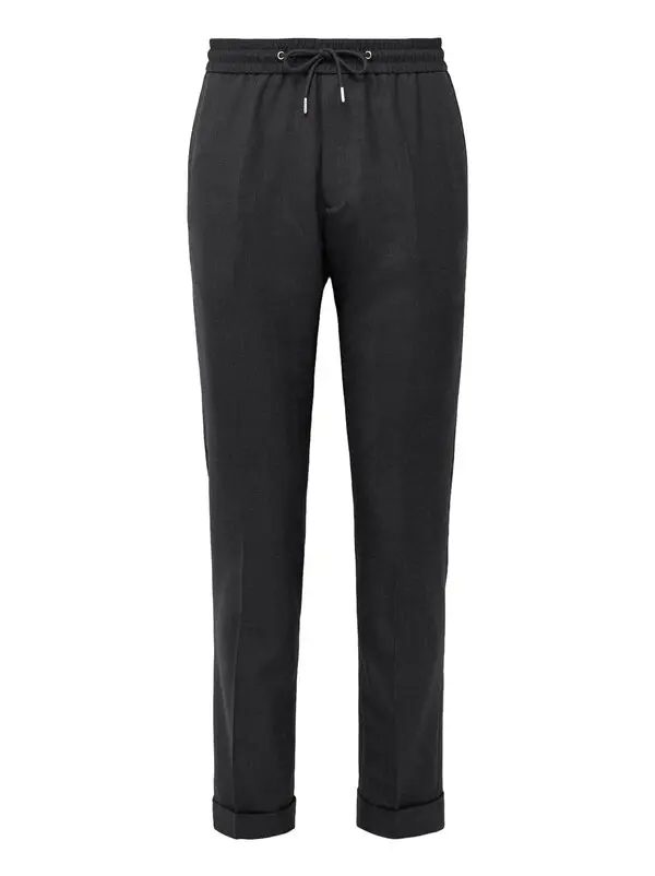 Paul Smith Slim-fit Worsted Wool-twill Drawstring Trousers - Black