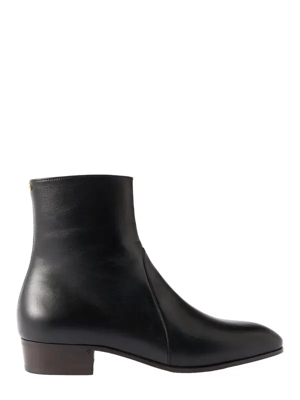 Valentino Garavani Leather Ankle Boots - Black