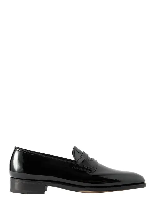 John Lobb Jamie Patent-leather Penny Loafers - Black