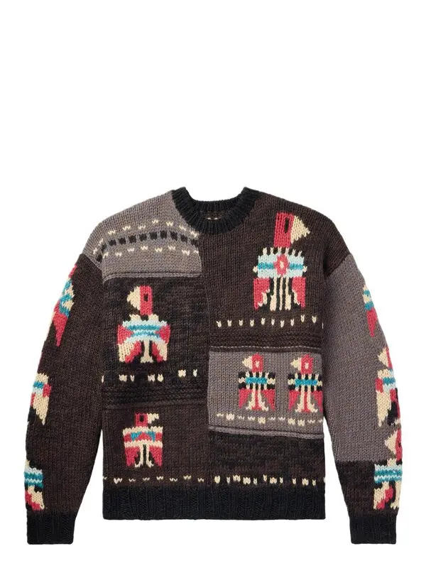 Kapital Jacquard-knit Wool Sweater - Brown