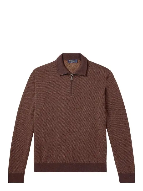 Loro Piana Roadster Cashmere Half-zip Sweater - Brown