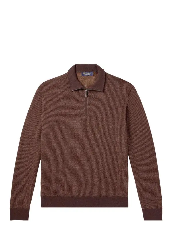 Loro Piana Roadster Cashmere Half-zip Sweater - Brown