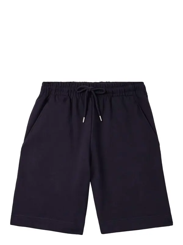 Dries Van Noten Wide-leg Cotton-jersey Drawstring Shorts - Blue