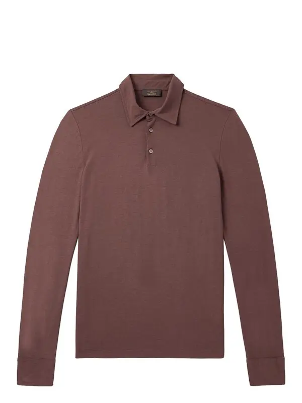 SLOWEAR Incotex Zanone Slim-fit Icecotton Polo Shirt - Brown