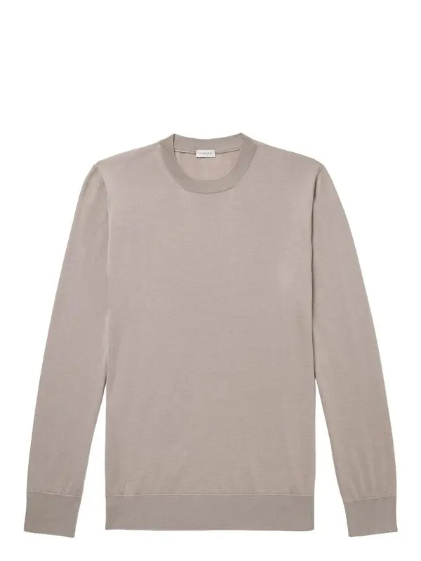 Caruso Wool, Silk And Cashmere-blend Sweater - Neutrals
