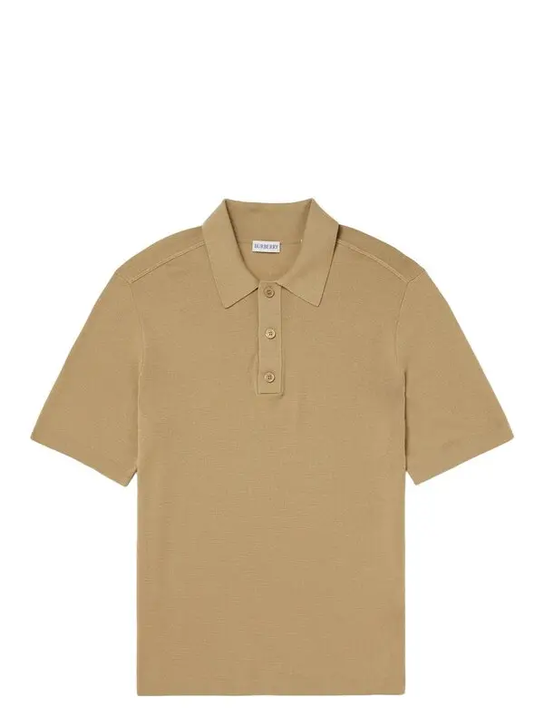 Burberry Wool Polo Shirt - Neutrals
