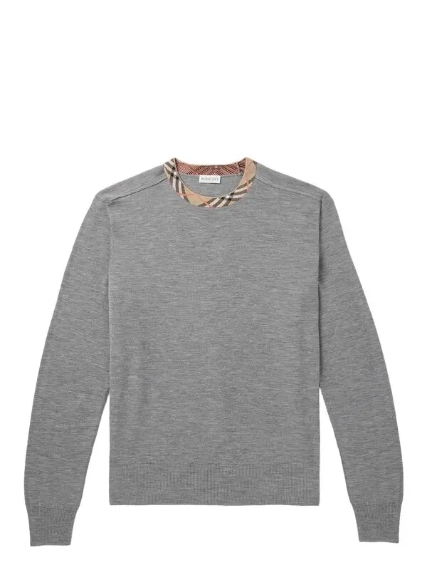 Burberry Slim-fit Wool Sweater - Gray