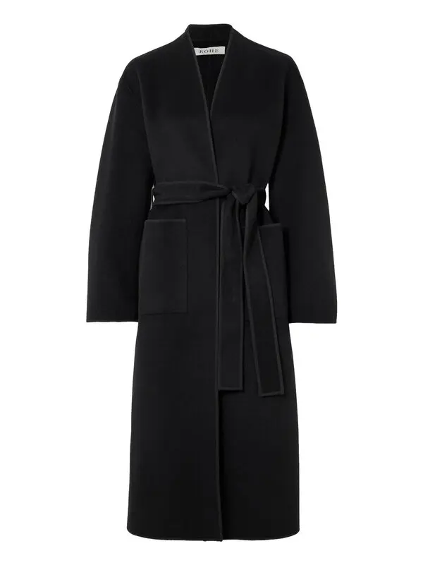 RÓHE Belted Wool Coat - Black