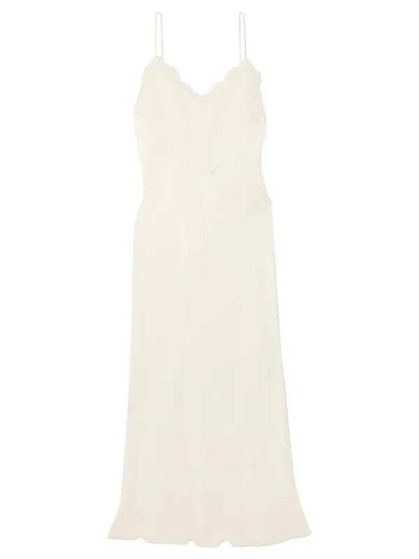 RÓHE Lace-trimmed Satin Maxi Dress - Cream