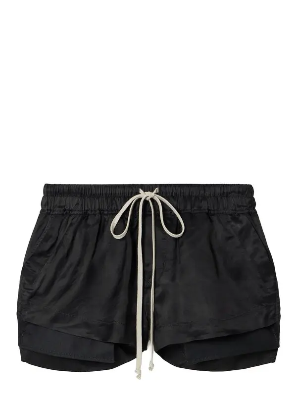 Rick Owens Twill Board Shorts - Black