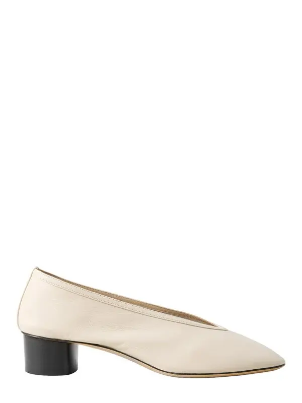 Le Monde Beryl Luna Leather Pumps - Ecru