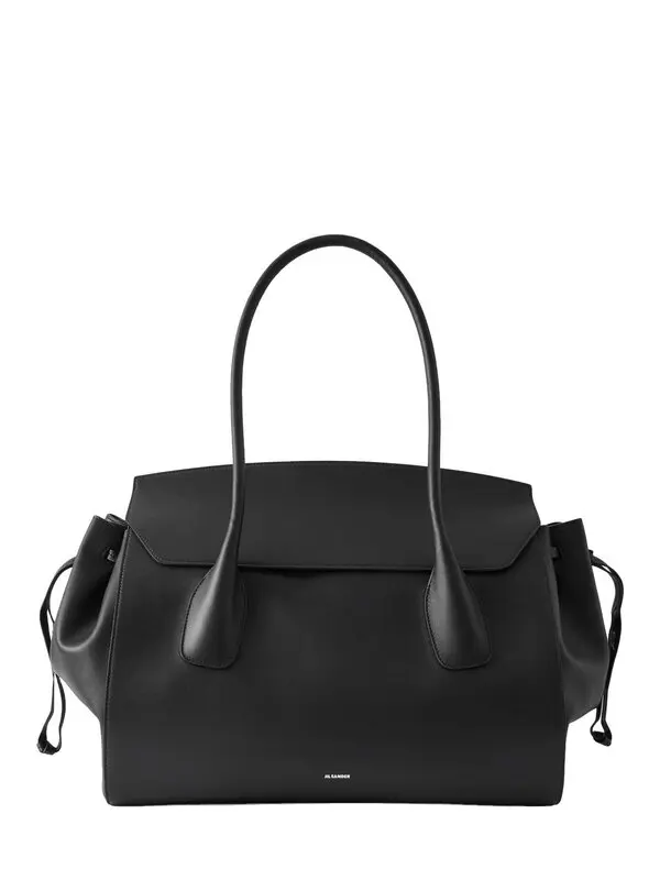 JIL SANDER Voyage Leather Tote Bag - Black