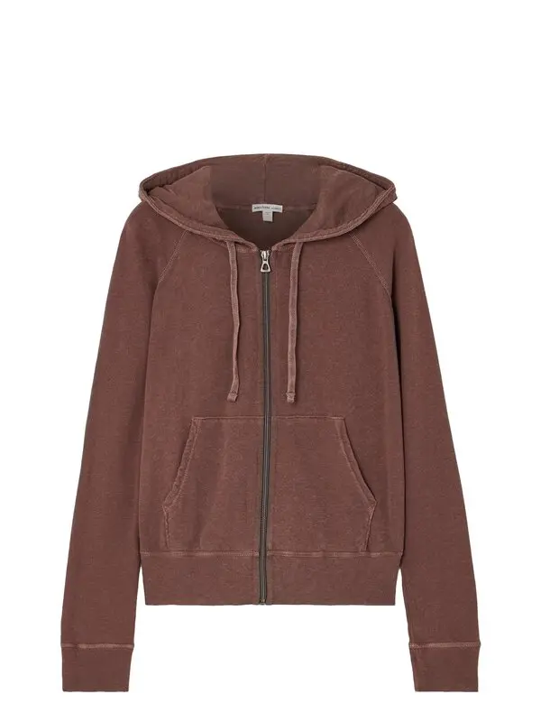 JAMES PERSE Vintage French Cotton-terry Hoodie - Brown