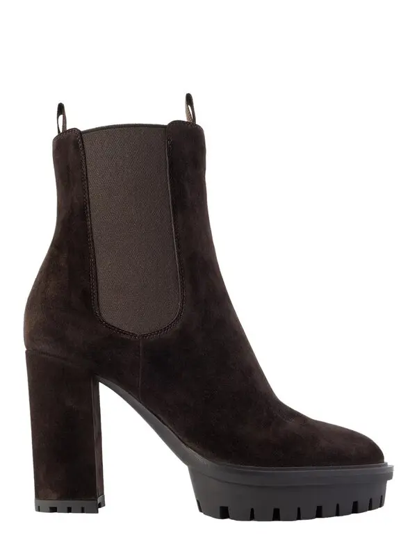 GIANVITO ROSSI 70 Suede Chelsea Boots - Brown