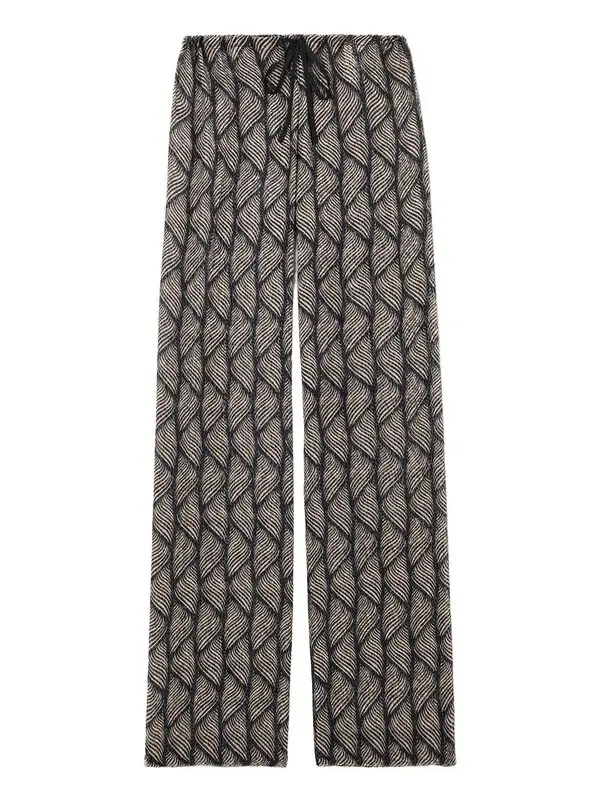 Dries Van Noten Devoré-velvet Straight-leg Pants - Brown