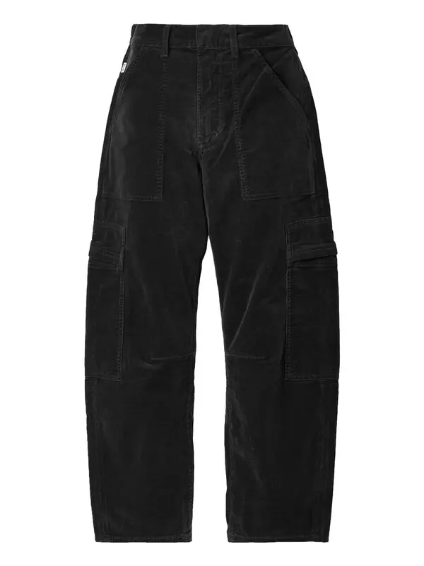Citizens Of Humanity Marcelle Cotton-blend Corduroy Wide-leg Cargo Pants - Gray