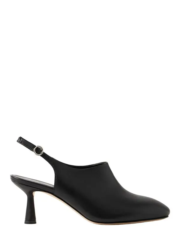 AeydĒ Malin Leather Slingback Pumps - Black
