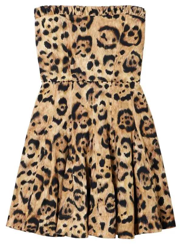 Agua Bendita Caudal Leopard-print Mini Dress - Animal Print