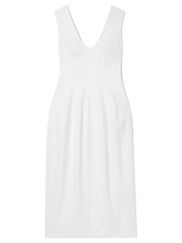 Another Tomorrow Organic Hemp-blend Midi Dress - White