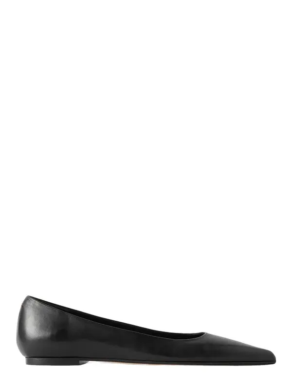 AeydĒ Cassy Leather Point-toe Flats - Black