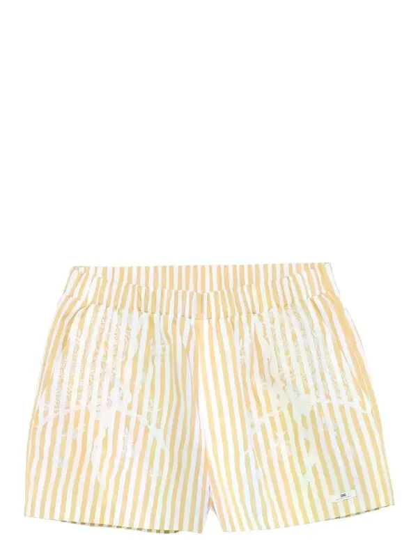 Elisabetta Franchi Striped Cotton Shorts - White