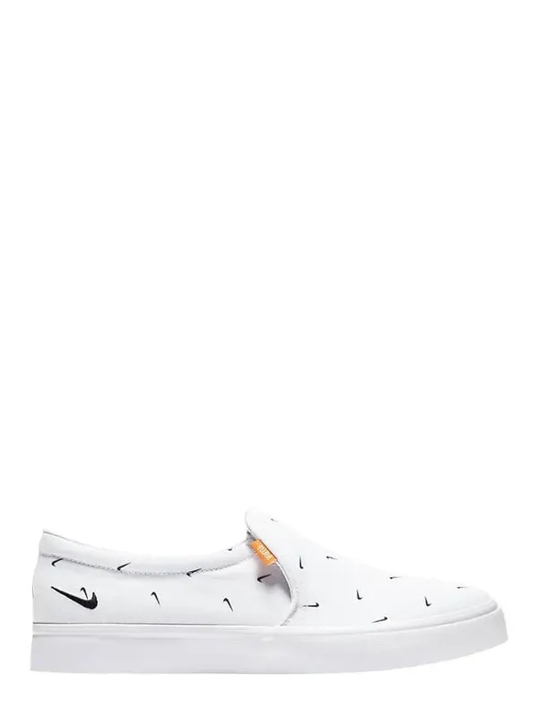 Nike Court Royale Swoosh Print Slip-on Sneakers - White