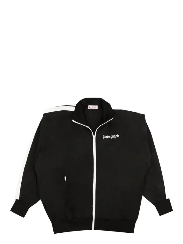 Palm Angels Over Logo Zip-up Track Jacket - Black