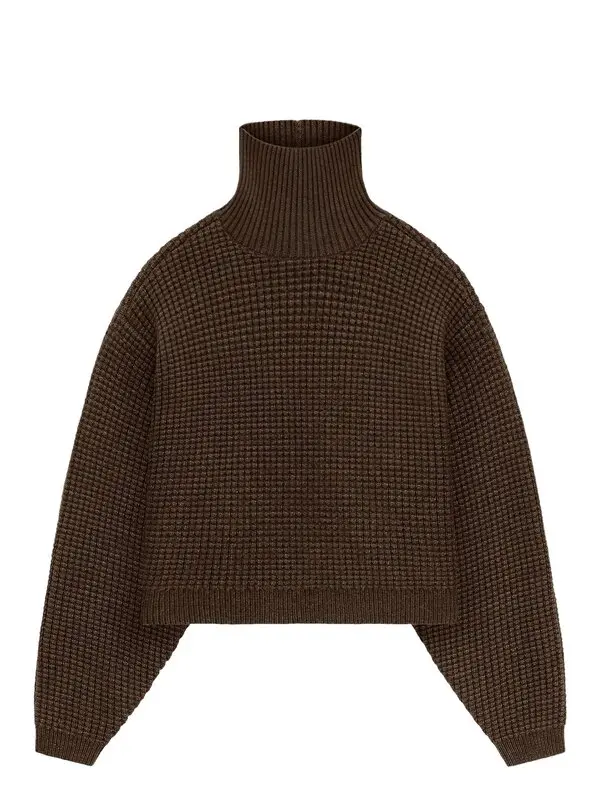 Fear Of God Heavy Waffle Cropped Turtleneck - Brown