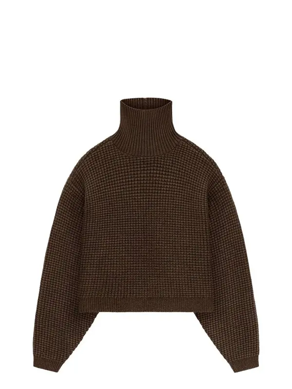 Fear Of God Heavy Waffle Cropped Turtleneck - Brown