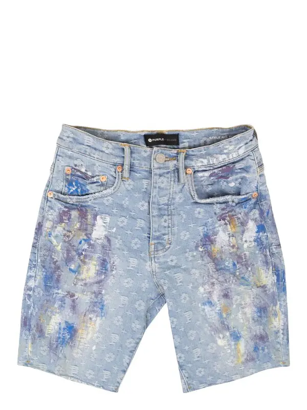PURPLE BRAND Jacquard Monogram Shorts - Blue