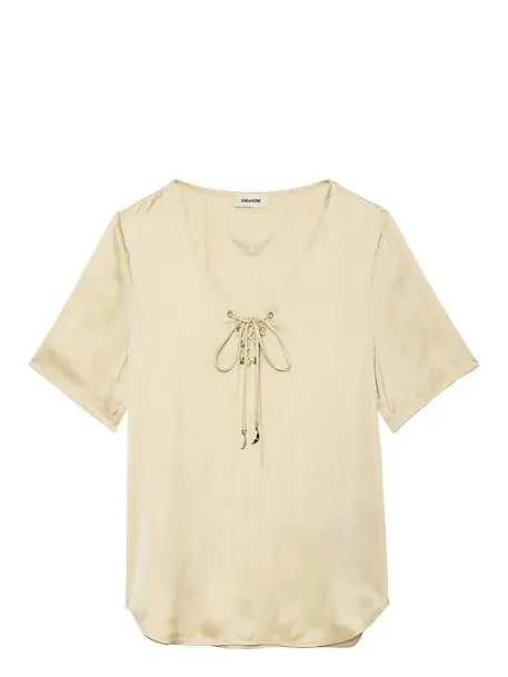 Zadig&Voltaire Terzo Laced Satin Top - Blond