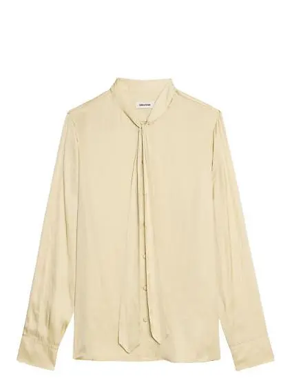 Zadig&Voltaire Tulba Tie-neck Satin Shirt - Blond