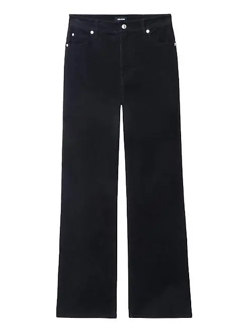 Zadig&Voltaire Wide-leg Mid-rise Corduroy Trousers - Black
