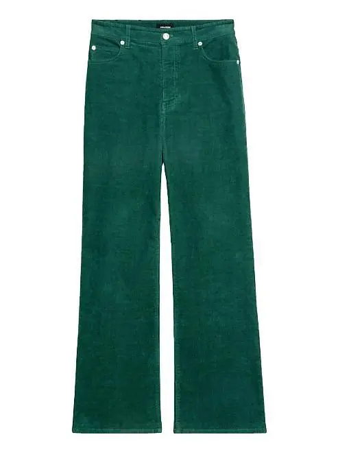 Zadig&Voltaire Wide-leg Mid-rise Corduroy Trousers - Emerald