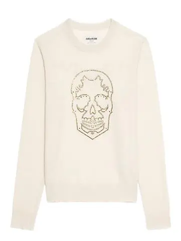 Zadig&Voltaire Skull-embellished Cashmere Jumper - Ecru