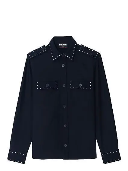 Zadig&Voltaire Rhinestone-embellished Overshirt - Encre