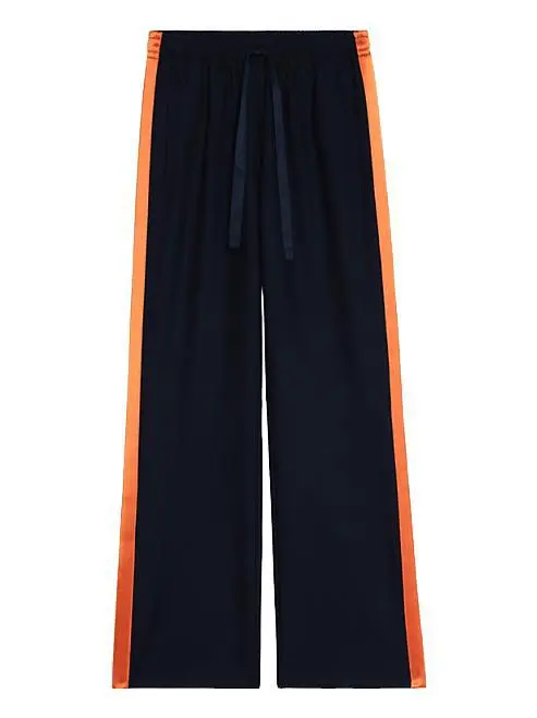 Zadig&Voltaire Satin-stripe Stretch-woven Trousers - Encre