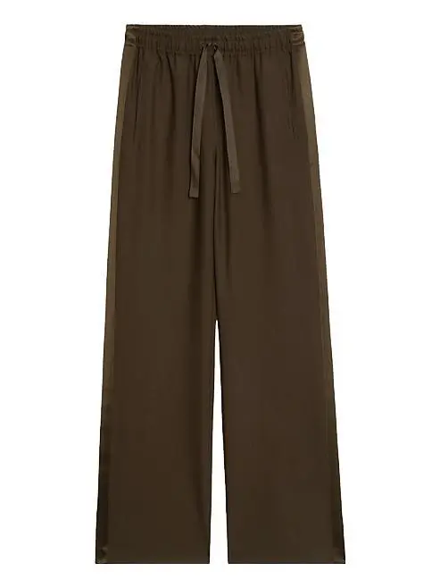Zadig&Voltaire Satin-stripe Stretch-woven Trousers - Moss