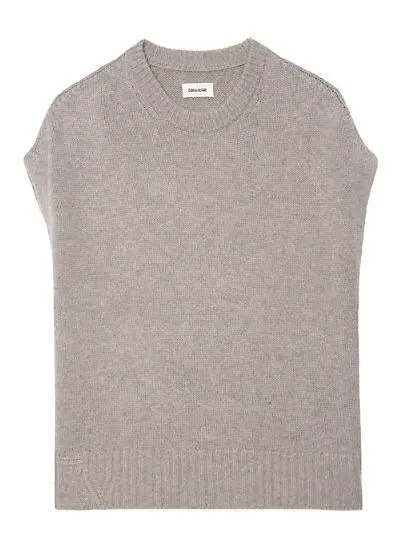 Zadig&Voltaire Relaxed-fit Sleeveless Wool-cashmere Jumper - Avoine