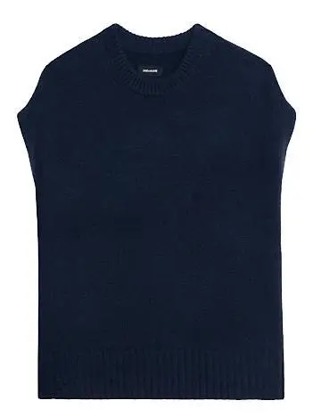 Zadig&Voltaire Relaxed-fit Sleeveless Wool-cashmere Jumper - Encre