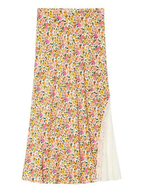 Zadig&Voltaire Floral-print Woven Midi Skirt - Ecru
