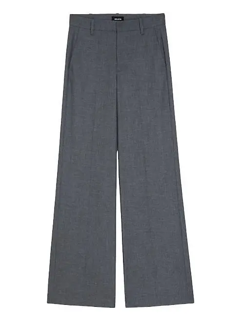 Zadig&Voltaire Wide-leg High-rise Trousers - Gris Chine