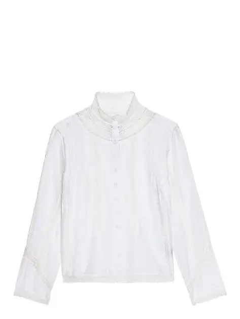 Zadig&Voltaire Tano Lace-panel Cotton-blend Shirt - Judo